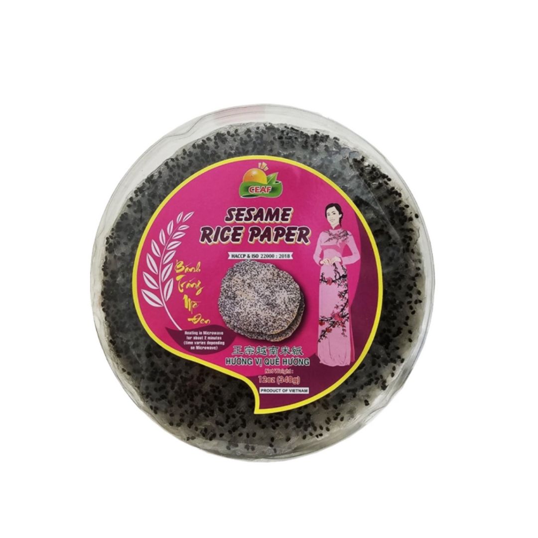 Ceaf Rice Cracker Black Sesame 22cm 340g (Banh Trang Me Den) – Homie Asian Supermarket & Grocery ...