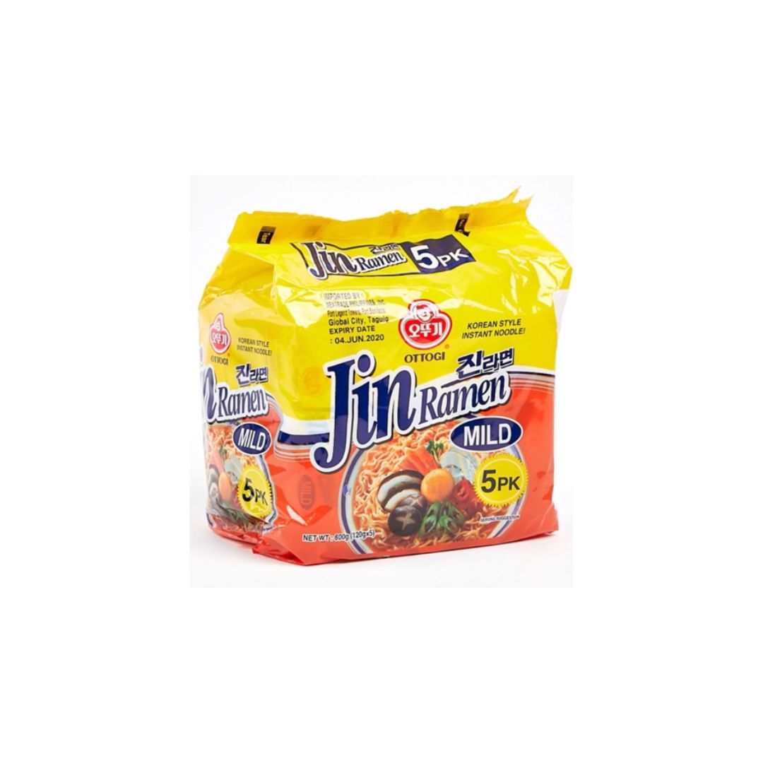 Ottogi Jin Ramen Noodle Mild 5x120g (Mi Goi Ramen) – Homie Asian ...