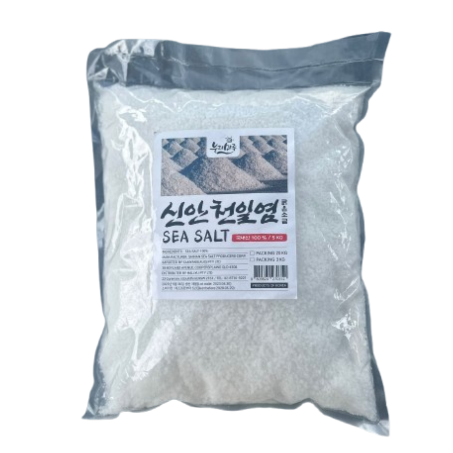 Korean Shinan Sun-Dried Sea Salt Coarse Salt 5kg (Muoi Biển Nguyên Chấ ...