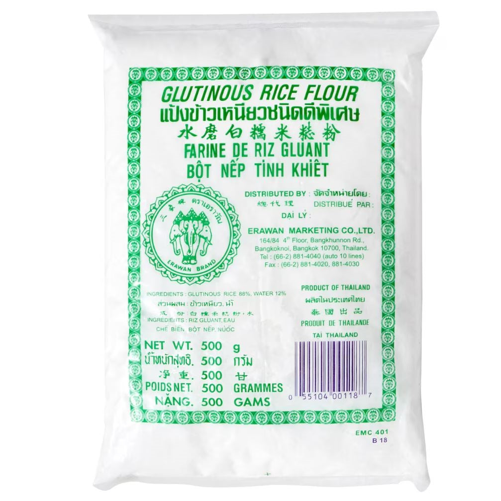 Erawan Glutinous Rice Flour Green 500g (Bot Nep) – Homie Asian ...