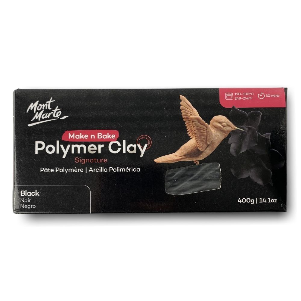 Mont Marte Make N Bake Polymer Clay 400g Block - Black – Homie Asian ...