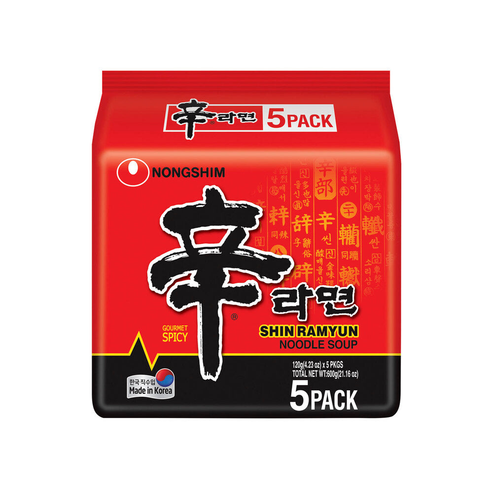 Nongshim Shin Ramyun 5 packs of 120g Korea (Mi Goi) – Homie Asian ...